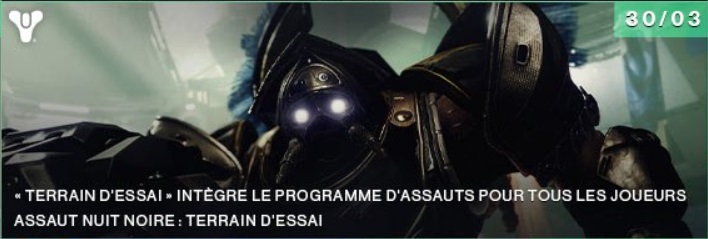 Destiny 2 : L'assaut "Terrain d'Essai" n'est finalement pas gratuit ...